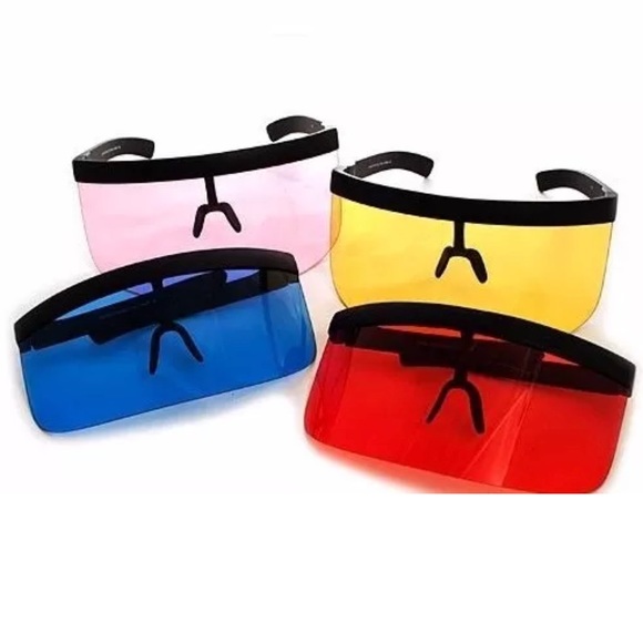 Accessories | Blue Oversized Shield Visor Sunglasses | Poshmark